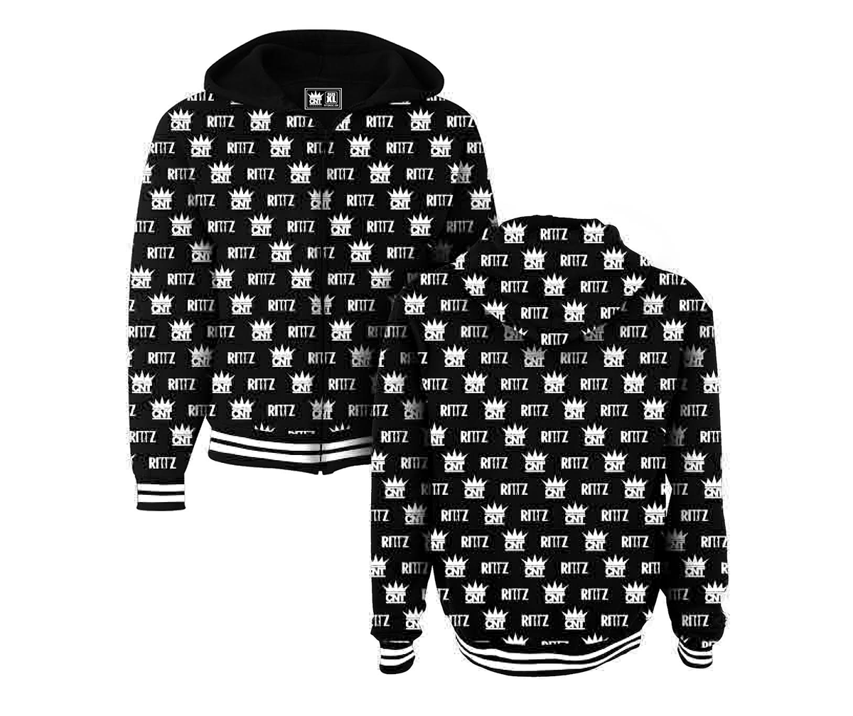 Rittz CNT Black and White Pattern Sublimated Zip Up Hoodie – Rittz ...